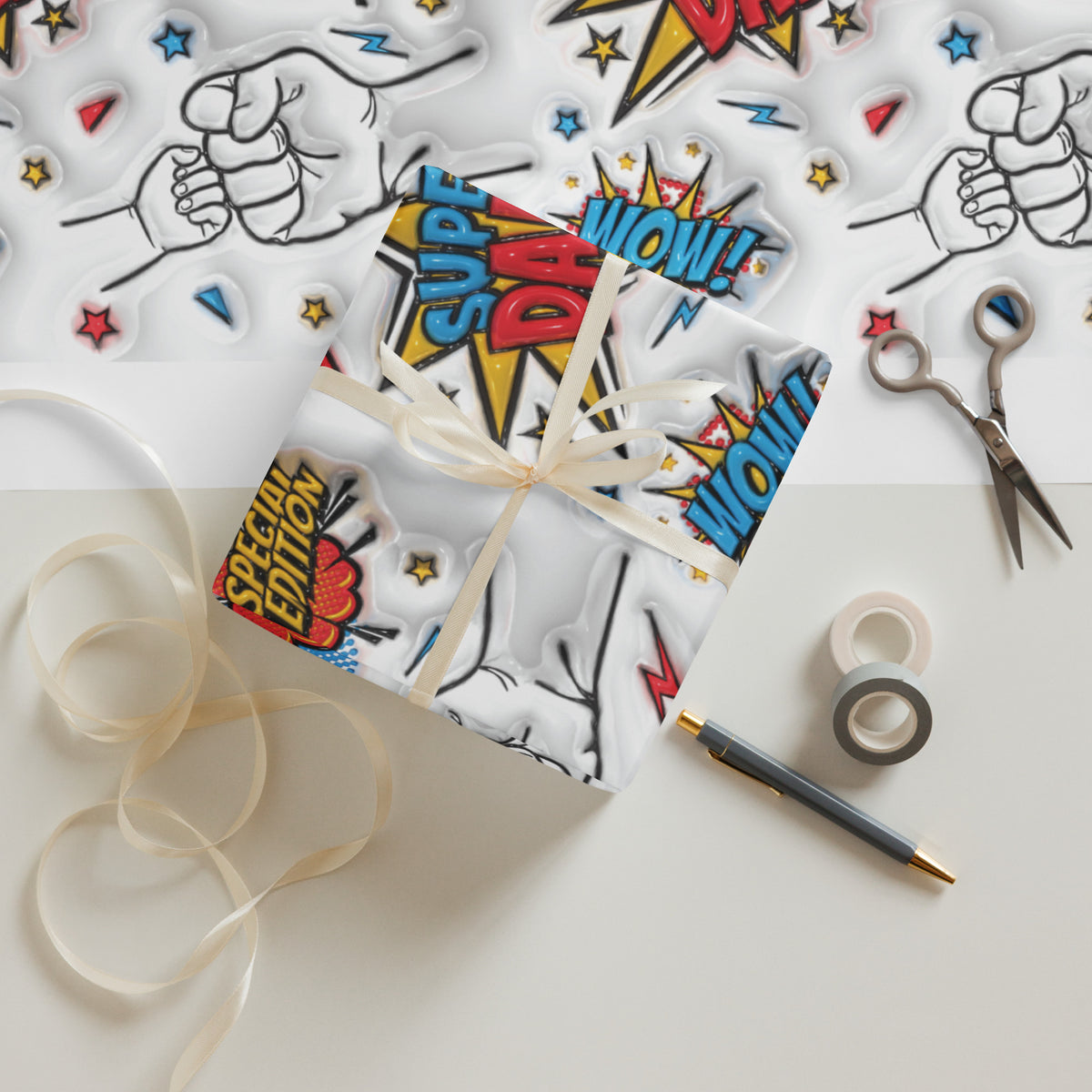 Super Dad Wrapping Paper Sheets - Matte Finish | 3-Pack – Artessorize, LLC